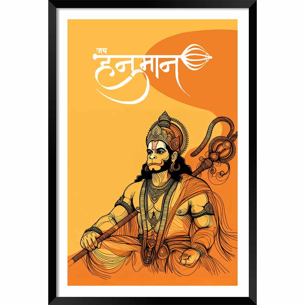 Lord Hanuman line artwork - DBrush